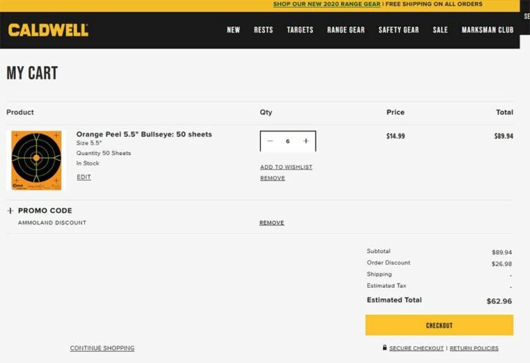 Caldwell Orange Peel 5.5" Splatter Target: 50 sheets Packs $10.49, FREE S&H