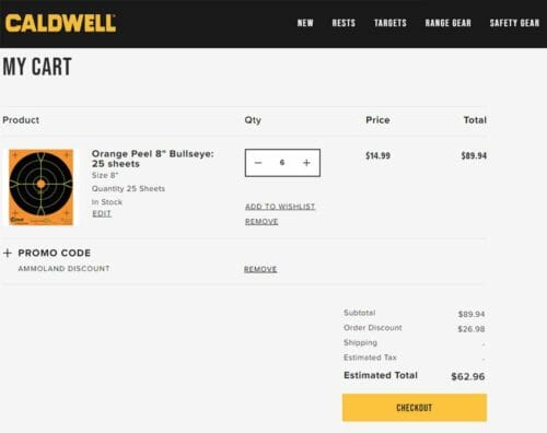 Caldwell Orange Peel 8" Splatter Target: 25 sheets Packs $10.49, FREES&H