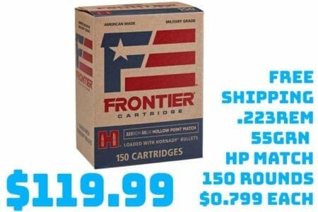 Hornady Frontier .223 Rem 55gr. HP Match Rifle $119.99 150rnds FREE S&H