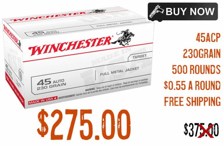 Winchester White Box Ammo 45 ACP 230grn 500 Rnds $275.00 FREE S&H