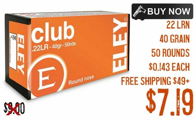 Ammo Eley Club, .22 LR, LRN, 40 Grain, 50 Rounds $7.19 FREE S&H Options