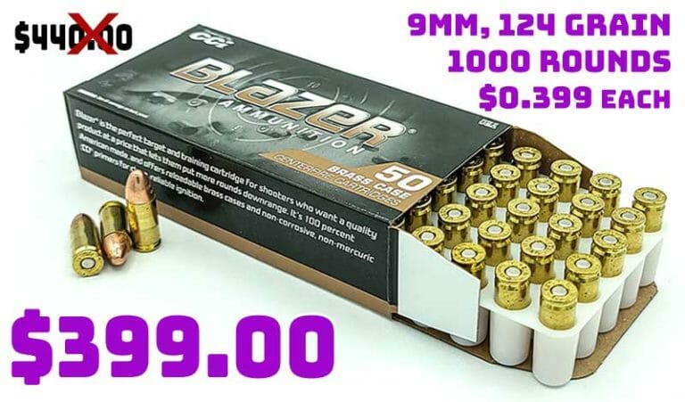 CCI Blazer 9mm 124 Grain FMJ Ammo 1000 Rounds $399.00