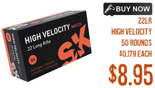 SK High Velocity .22 LR Ammunition 50rnds $8.95 a Box