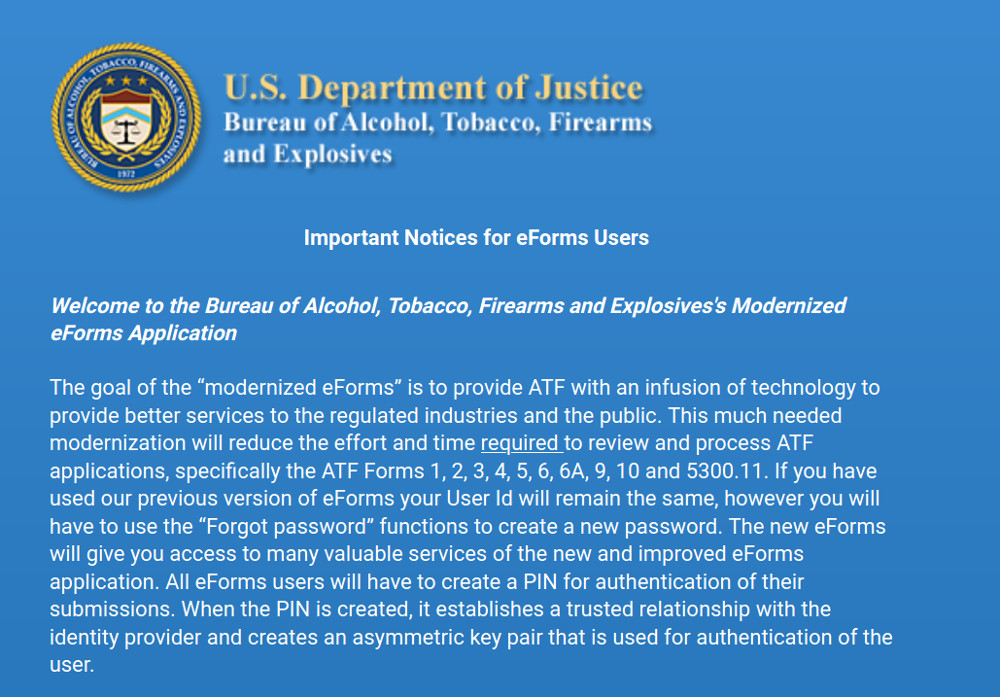 ATF Rollouts New eForms Online System, BUT Problems Persist
