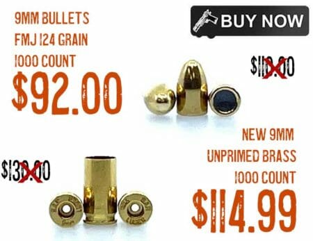 DKC 9mm NEW Unprimed Brass 1000 Count & 1000 9mm Bullets $206.99