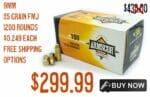 Armscor 9mm 115 Grain FMJ 1,200 Rounds $299.99 FREE S&H Options