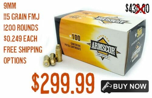 Armscor 9mm 115 Grain FMJ 1,200 Rounds $299.99 FREE S&H Options