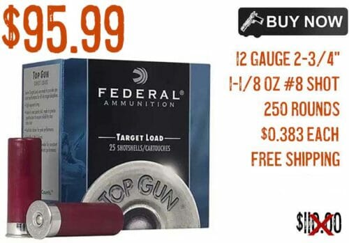 Federal Top Gun Target 12 Gauge, 2 3/4 Ammo 250 Rounds $95.99 FREE S&H