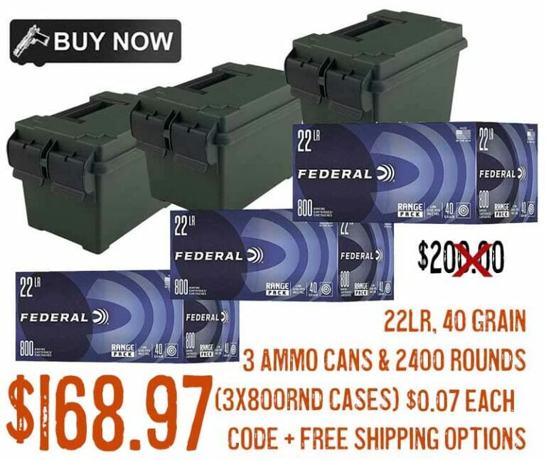 2400 Rounds 22LR 40 Grain & 3 Ammo Cans $168.97 FREE S&H +CODE