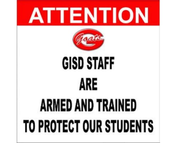 Signs Show Staff is Armed Go Up In Texas School