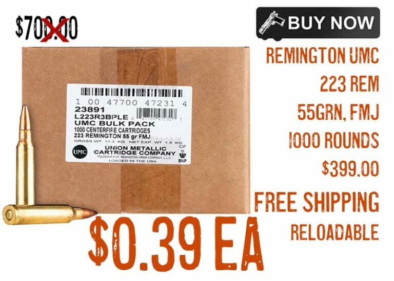 1000Rnds Remington UMC 223 REM 55 Grain FMJ $399.00 FREE Shipping