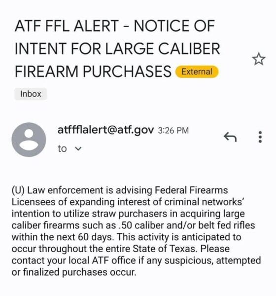 ATF Warns Texas FFLs About Dangerous Cartel Activity in the Next 60 Days