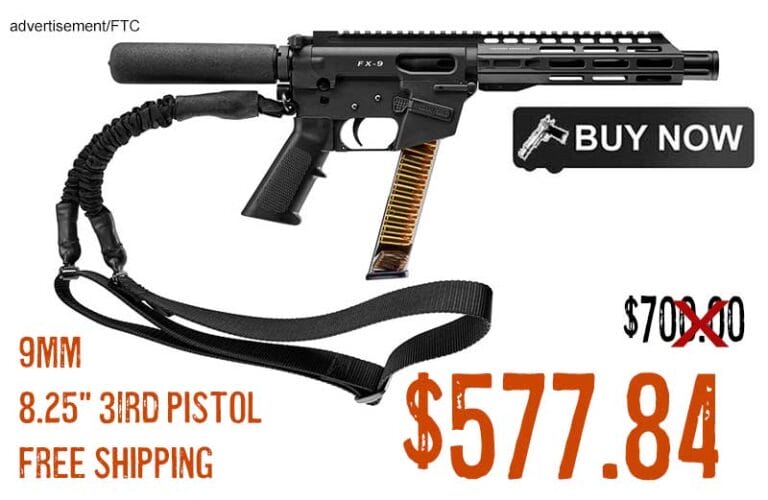Freedom Ordnance FX-9 9mm 8.25" 31rd Pistol $577.84 FREE S&H