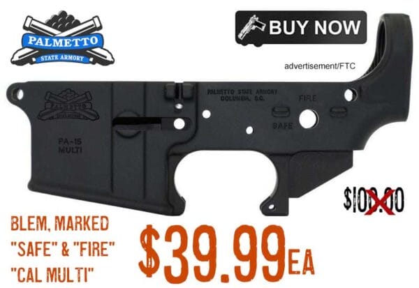 PSA Ar-15 Lower Receivers Marked Safe/Fire BLEMs $39.99 60% OFF MSRP