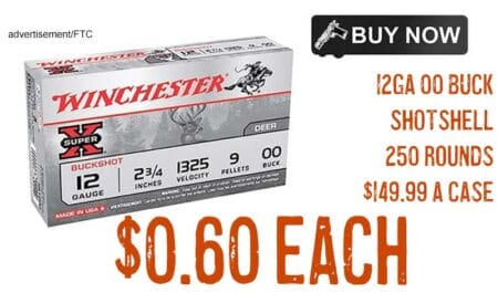 250 Rounds Winchester 12 Gauge 00 Buck Shotshells $0.60 EACH!