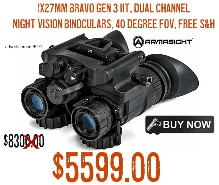 Armasight BNVD-40 1x27mm Bravo Gen 3 IIT Night Vision Binoculars $5599. ...