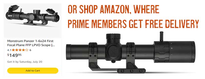 Monstrum Panzer 1-6x First Focal Plane LPVO Rifle Scope $112.49 Coupon CODE
