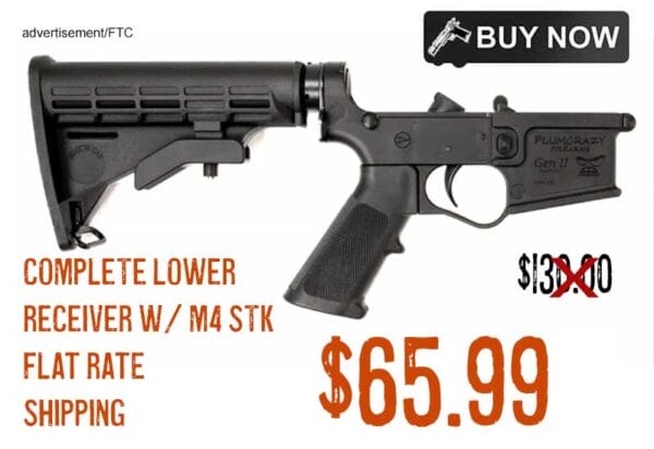 ET Arms Plumcrazy Firearms GEN II Complete Lower Receiver w/M4 Stock $65.99