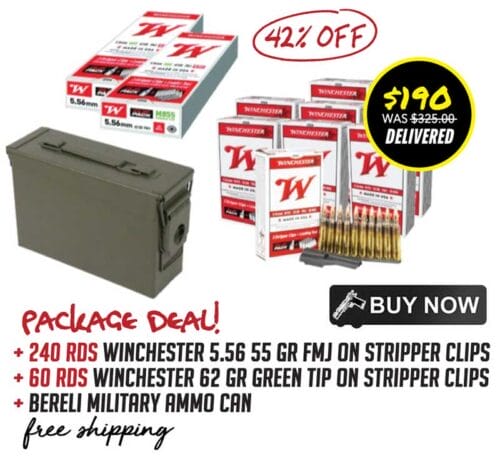 Winchester 5.56 XM193 55gr FMJ 240rds & M855 62gr Green Tip 60rds ...