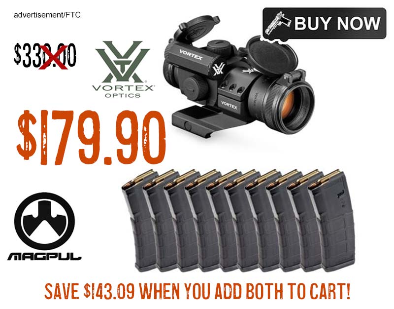 Vortex Strikefire II 4MOA Red/Green Dot & 10 Magpul Gen2 PMAG Mags $179.90