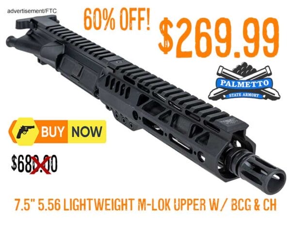 PSA AR15 7.5" 5.56 NATO Lightweight M-Lok Upper w/ BCG & CH $269.99 60% ...