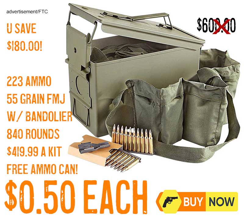 PMC Bulk .223 REM – 840 Rounds w/ Bandolier & Ammo Can – Now $419.99 ...